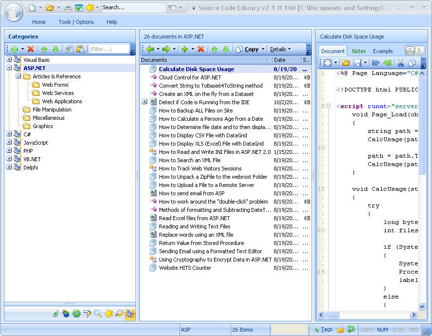 ASP.NET Code Library download for free - SoftDeluxe