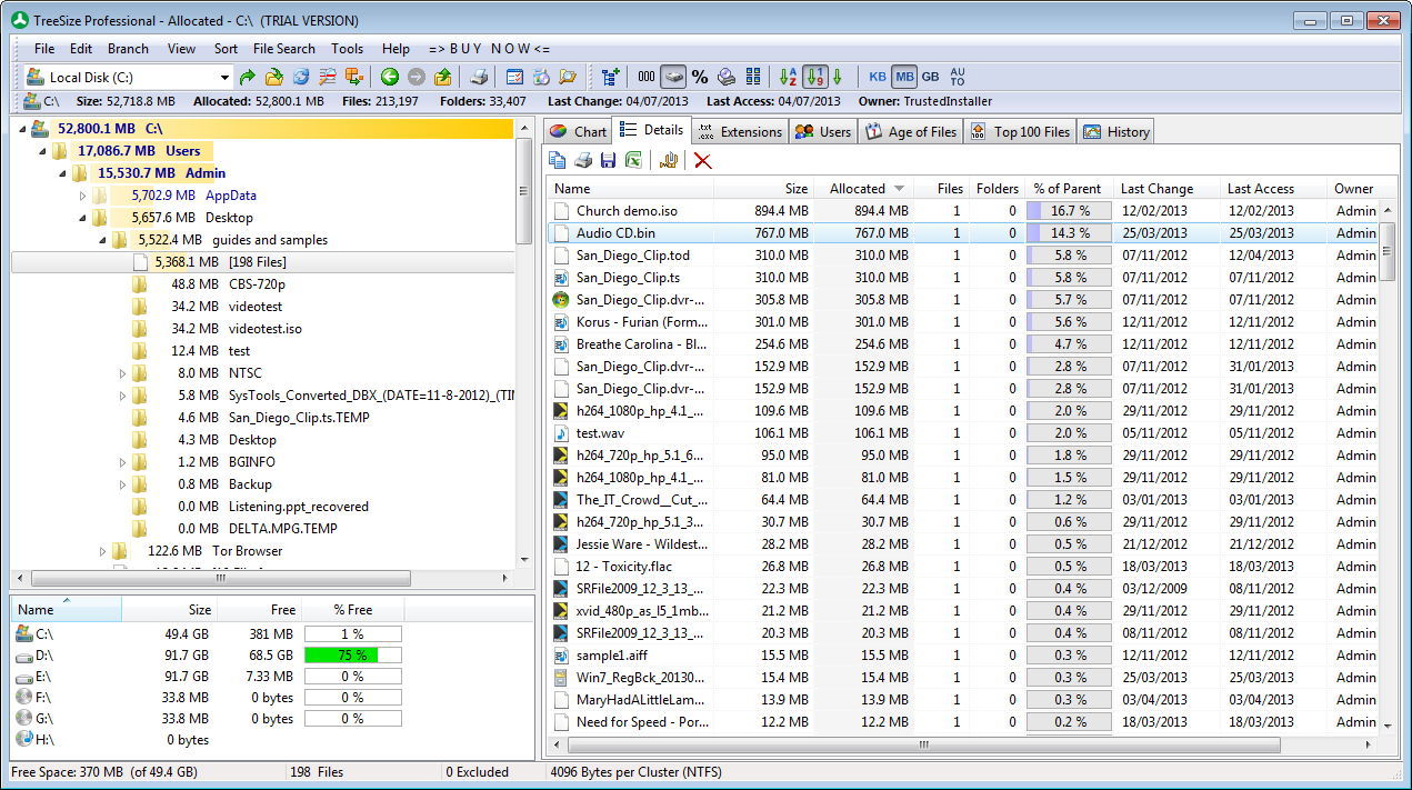TreeSize Professional download for free - SoftDeluxe