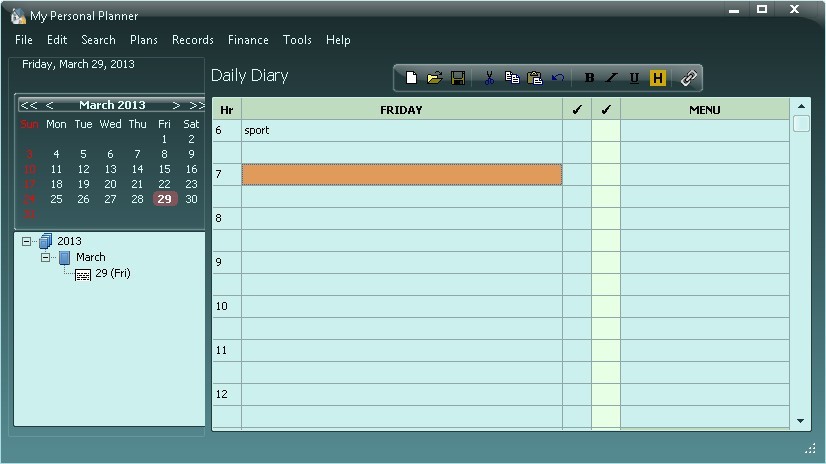My Personal Planner download for free - SoftDeluxe