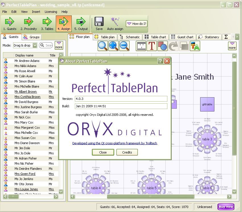 PerfectTablePlan download for free - SoftDeluxe
